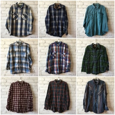 100% cotton modern Flannel Shirts by the pound: Bulk Vintage Clothing