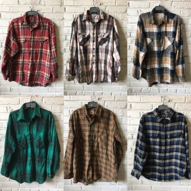 Flannel Shirts (mixed styles) by the Pound: Bulk Vintage Clothing